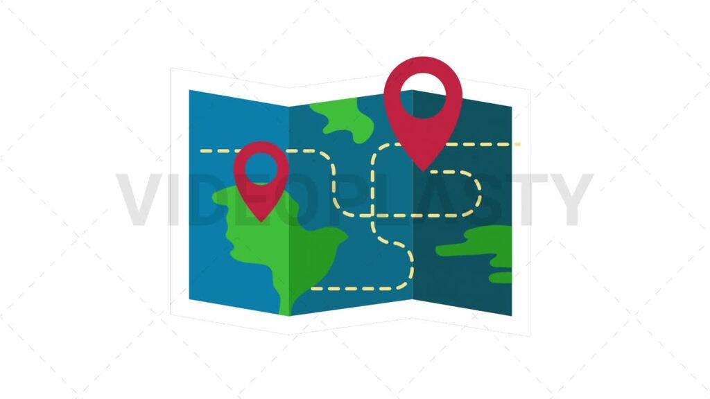 Map Flat Icon [Royalty-Free Stock Animation] | VideoPlasty