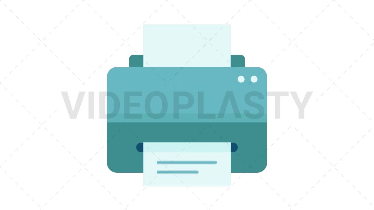 Printer Icon MOV [Royalty-Free Stock Animation] | VideoPlasty