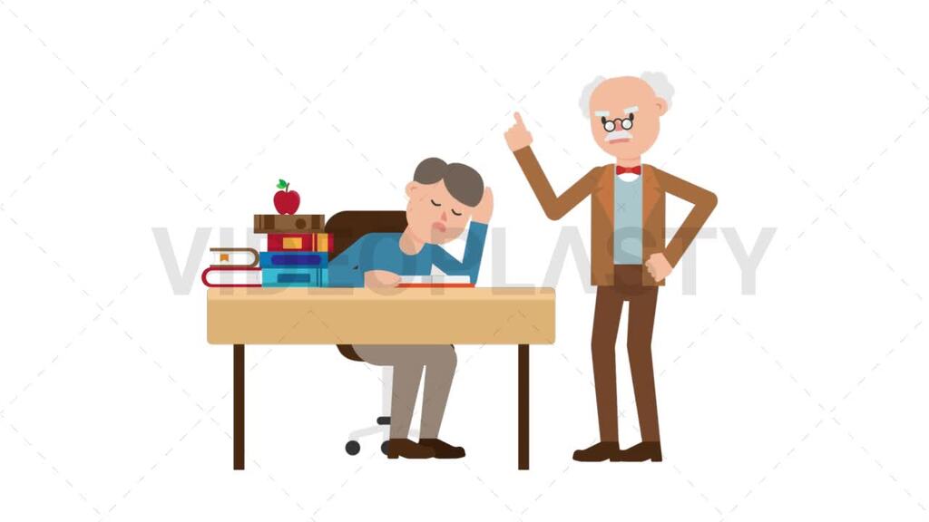Professor Scolding a Student [Royalty-Free Stock Animation] | VideoPlasty