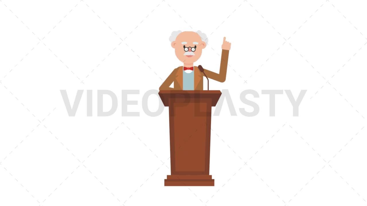 Professor Speaking on the Podium [Royalty-Free Stock Animation ...
