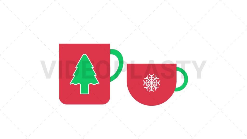 Red Christmas Mugs Icon [Royalty-Free Stock Animation] | VideoPlasty