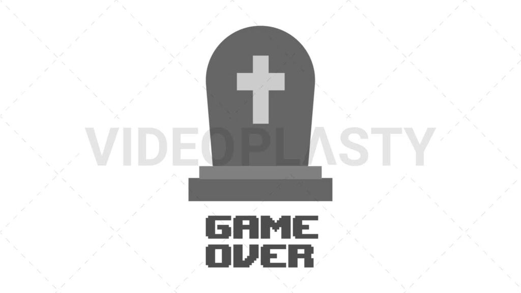 RIP Game Over Icon [Royalty-Free Stock Animation] | VideoPlasty