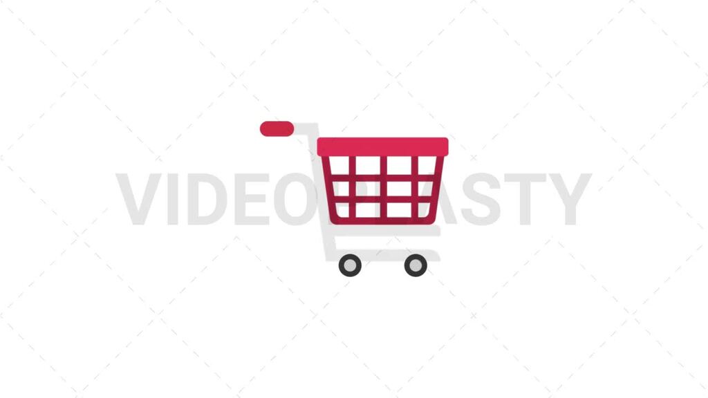 Shopping Cart Flat Icon [Royalty-Free Stock Animation] | VideoPlasty