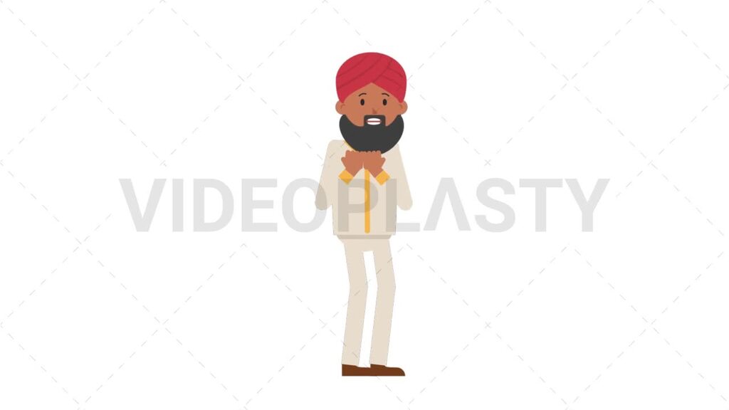 Sikh Man Scared [Royalty-Free Stock Animation] | VideoPlasty