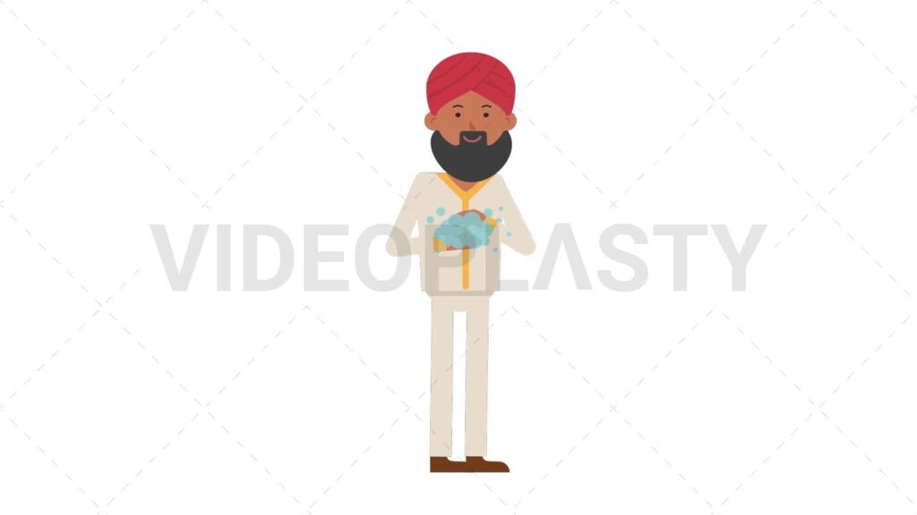 Sikh Man Washing Hands [Royalty-Free Stock Animation] | VideoPlasty