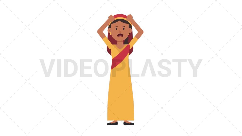 Sikh Woman Stressed [Royalty-Free Stock Animation] | VideoPlasty