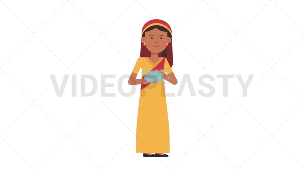 Sikh Woman Washing Hands [Royalty-Free Stock Animation] | VideoPlasty