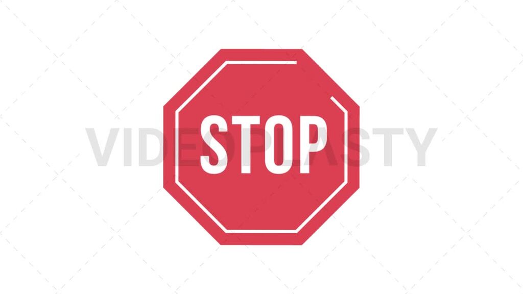 Stop Sign Icon [Royalty-Free Stock Animation] | VideoPlasty