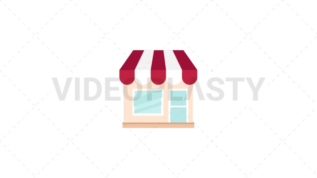 Store Flat Icon [Royalty-Free Stock Animation] | VideoPlasty