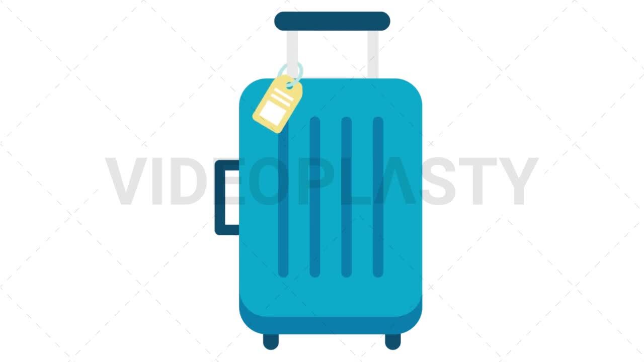 Suitcase Flat Icon [Royalty-Free Stock Animation] | VideoPlasty