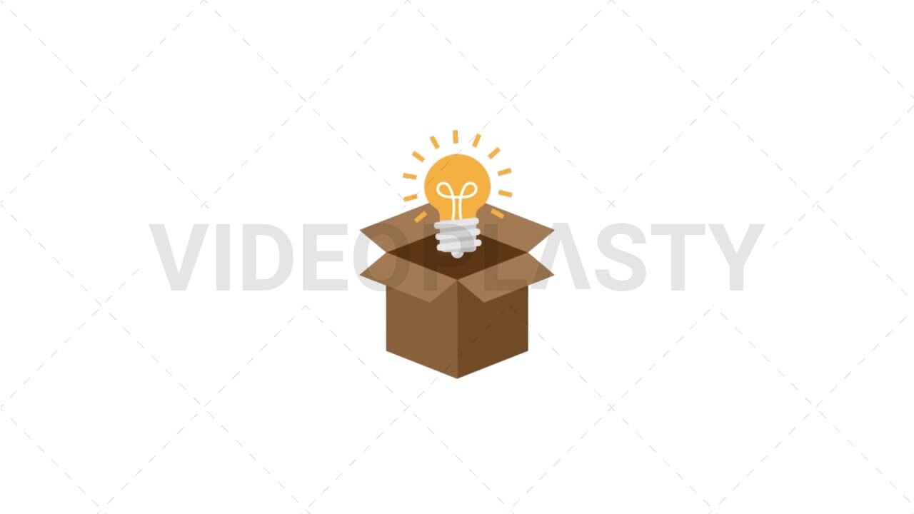 Think Outside the Box Flat Icon [Royalty-Free Stock Animation ...