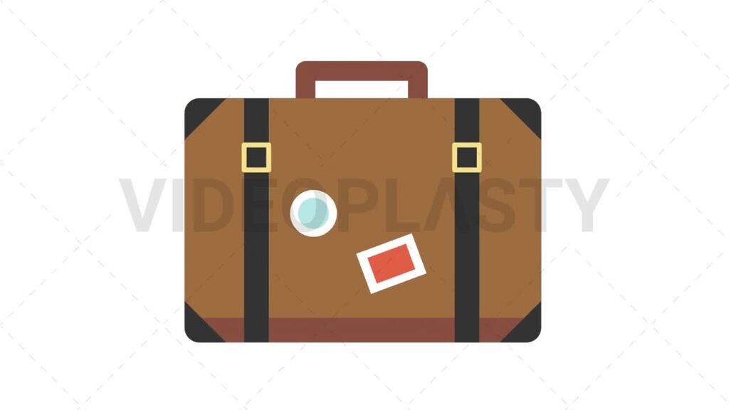 Travel Bag Flat Icon [Royalty-Free Stock Animation] | VideoPlasty