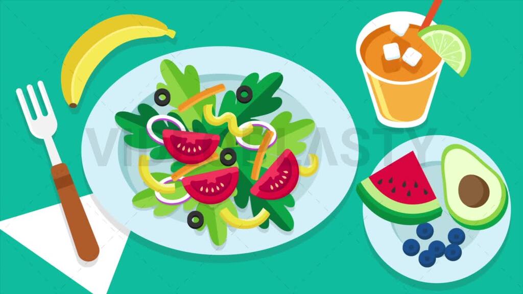 Vegan Food Scene [Royalty-Free Stock Animation] | VideoPlasty
