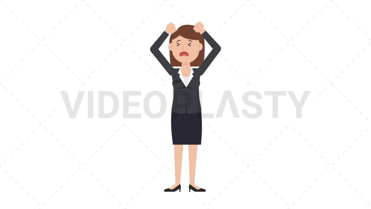 Cartoon Lady Stressed
