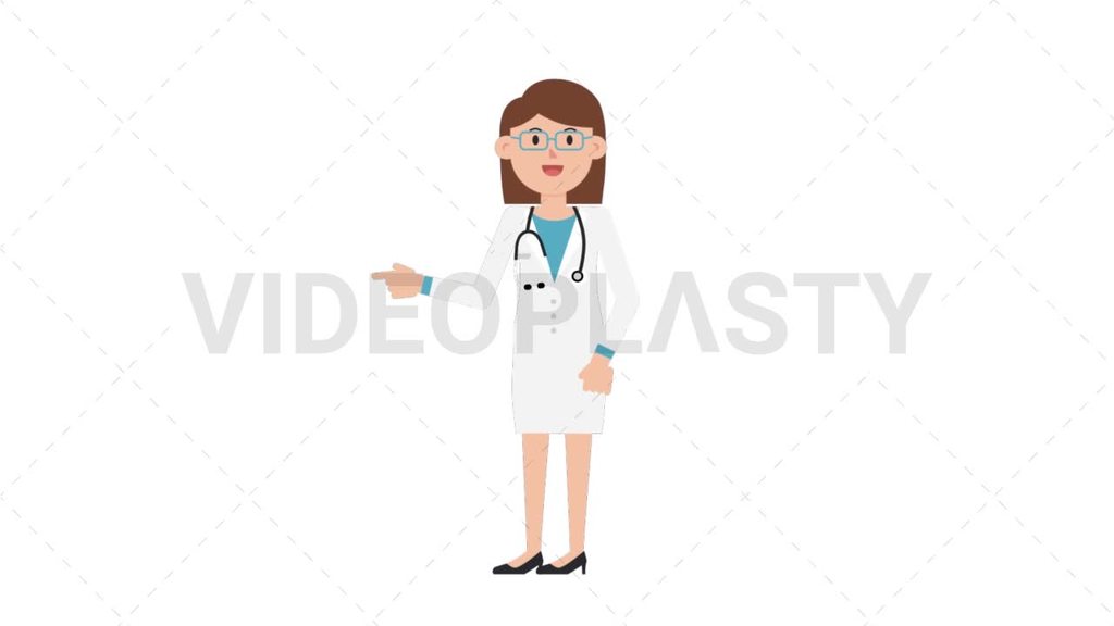 White Female Doctor Pointing Left [Royalty-Free Stock Animation ...