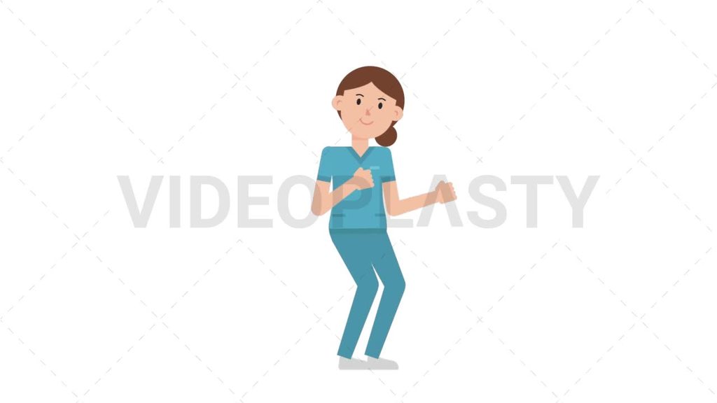White Female Nurse Dancing [Royalty-Free Stock Animation] | VideoPlasty