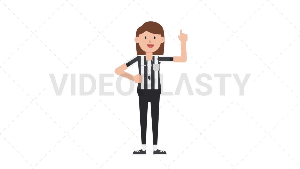 White Female US Referee Pointing Above [Royalty-Free Stock Animation ...