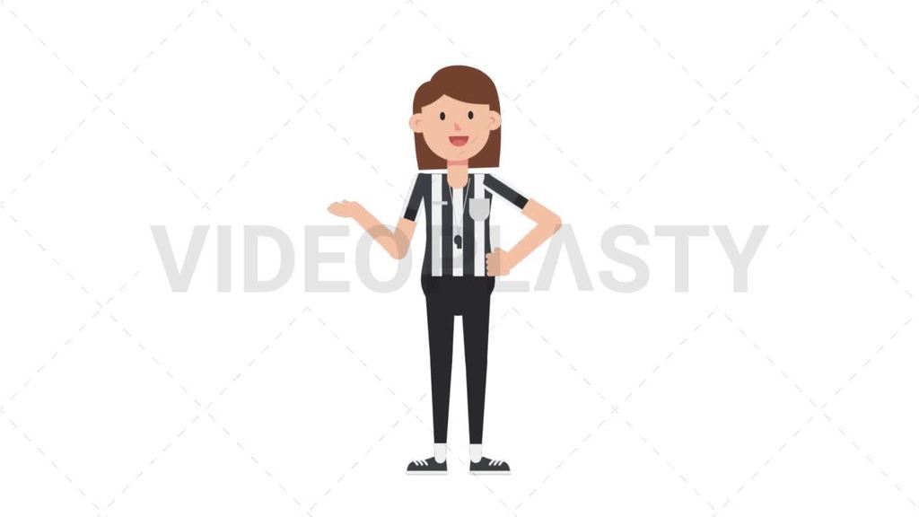 White Female US Referee Talking [Royalty-Free Stock Animation ...