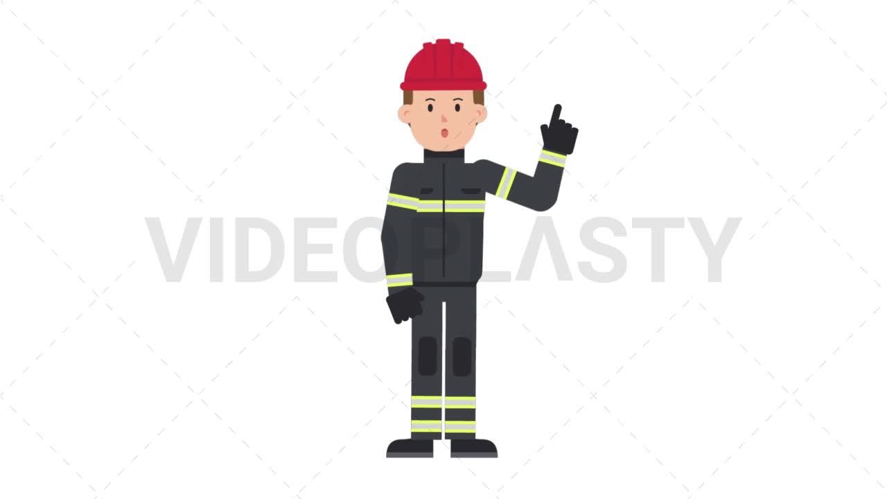 White Male Firefighter Thinking [Royalty-Free Stock Animation ...