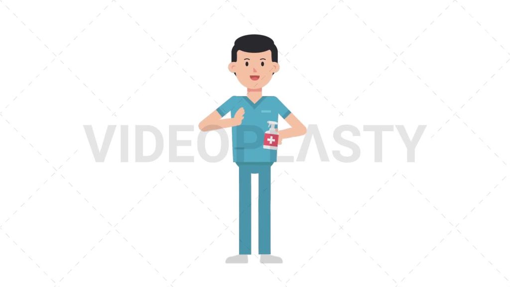White Male Nurse Using Disinfectant Spray [Royalty-Free Stock Animation ...
