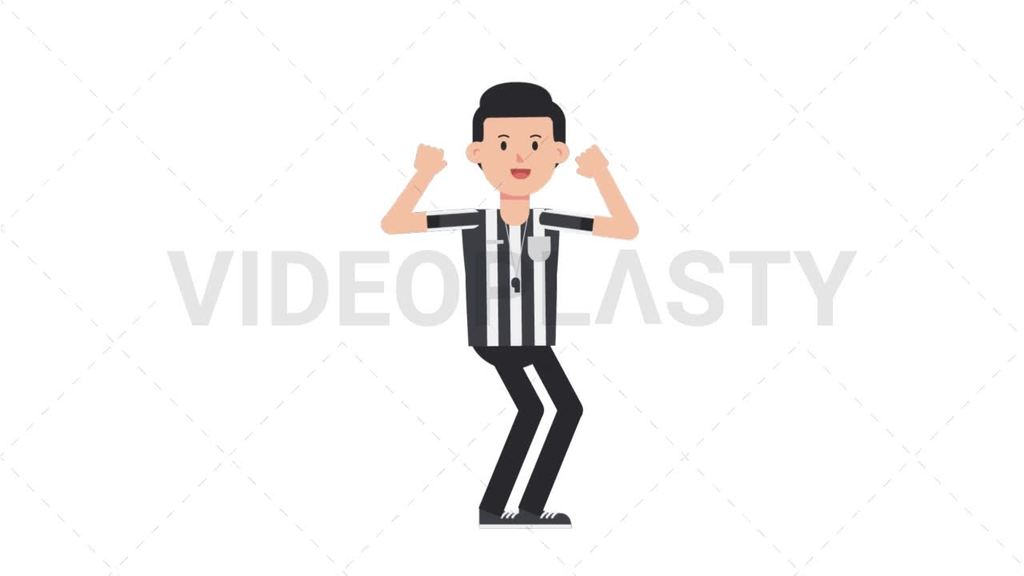 White Male US Referee Cheer [Royalty-Free Stock Animation] | VideoPlasty