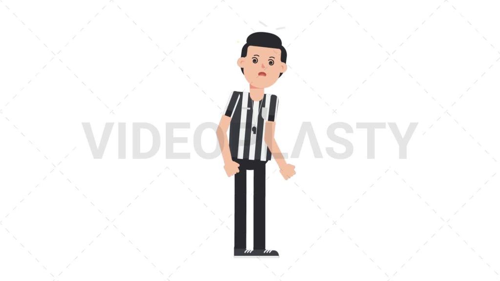 White Male US Referee Dizzy [Royalty-Free Stock Animation] | VideoPlasty