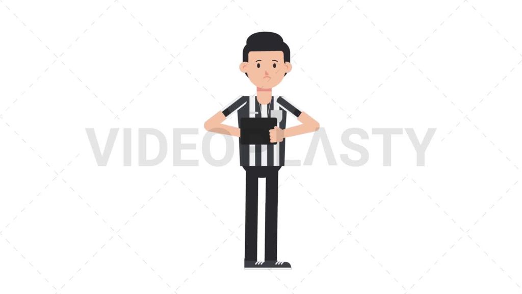 White Male US Referee Using Tablet Sad [Royalty-Free Stock Animation ...