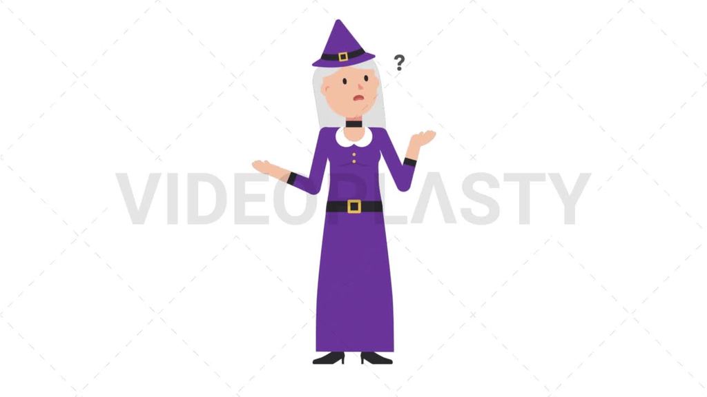 White Witch Confused [Royalty-Free Stock Animation] | VideoPlasty