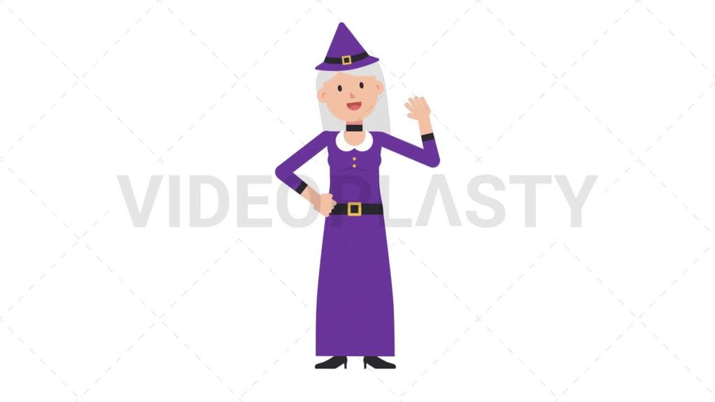 White Witch Waving [Royalty-Free Stock Animation] | VideoPlasty