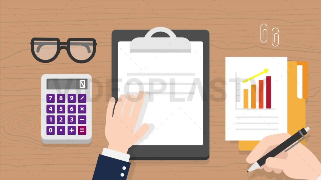 Writing Scene [Royalty-Free Stock Animation] | VideoPlasty