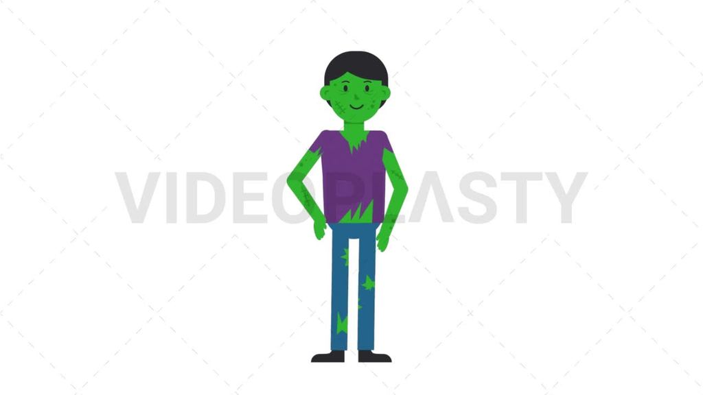 Zombie Man Exercise [Royalty-Free Stock Animation] | VideoPlasty