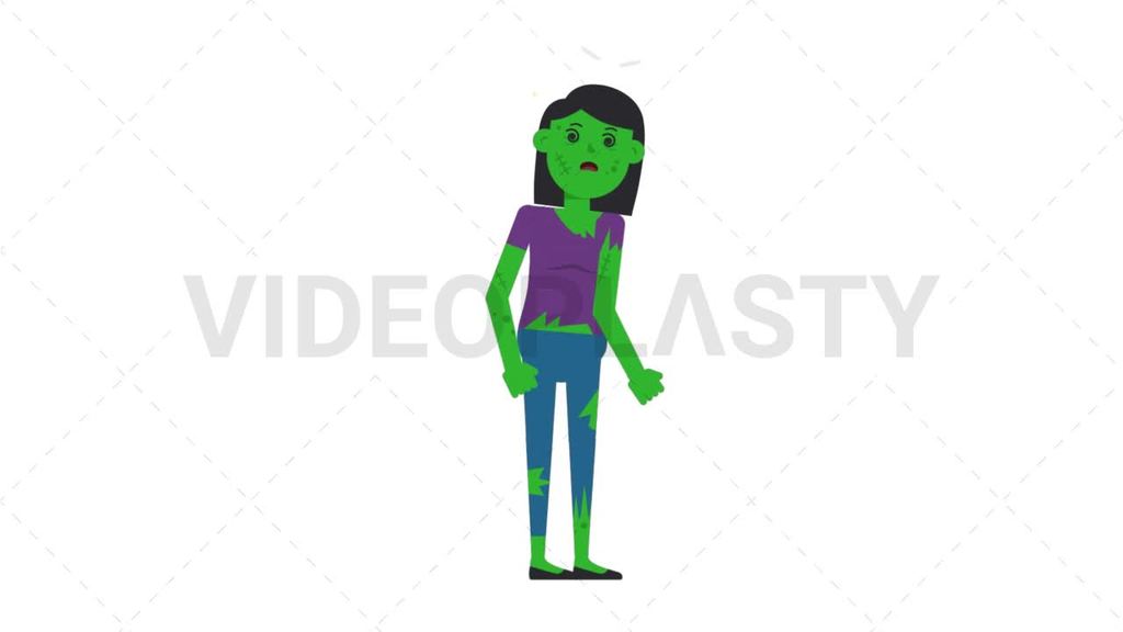 Zombie Woman Dizzy [Royalty-Free Stock Animation] | VideoPlasty