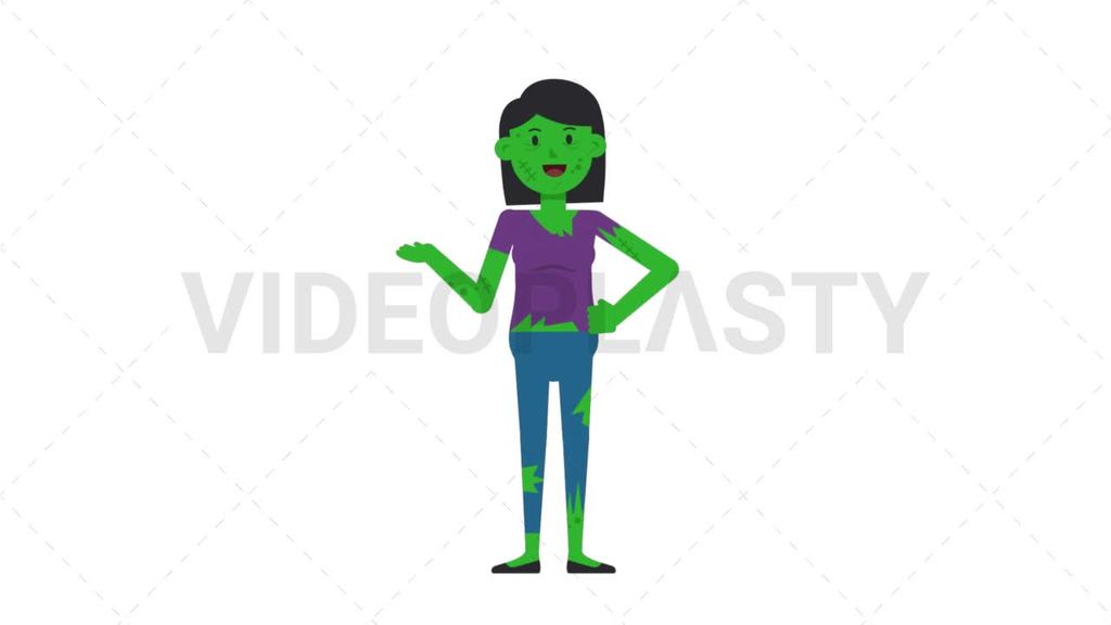 Zombie Woman Talking [Royalty-Free Stock Animation] | VideoPlasty