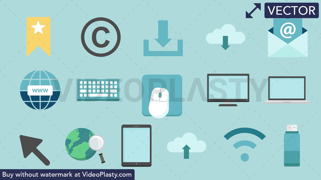 Computer & Internet Pack - 17 Icons [Vector Image Clipart] | VideoPlasty
