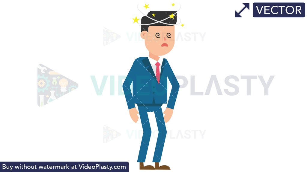 Corporate Man Being Dizzy [Vector Image Clipart] | VideoPlasty