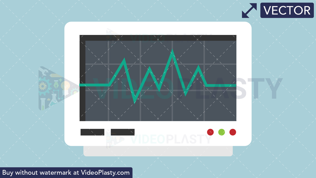 Heart Rate Monitor Flat Icon [Vector Image Clipart] | VideoPlasty