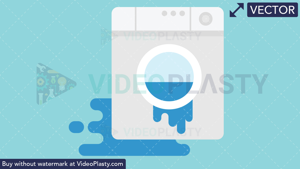 Leaking Washing Machine Icon [Vector Image Clipart] | VideoPlasty