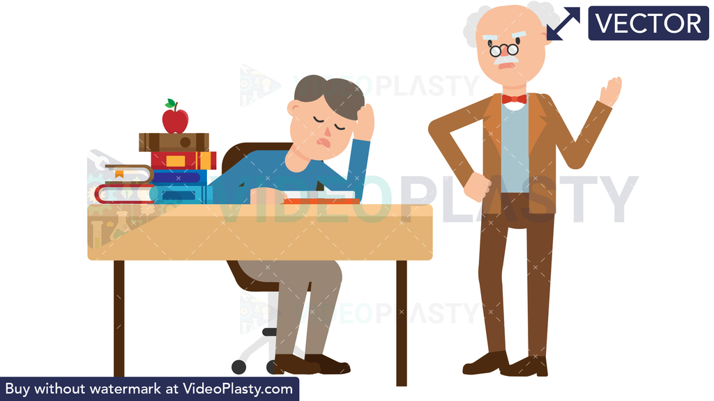 Professor Scolding a Student [Vector Image Clipart] | VideoPlasty