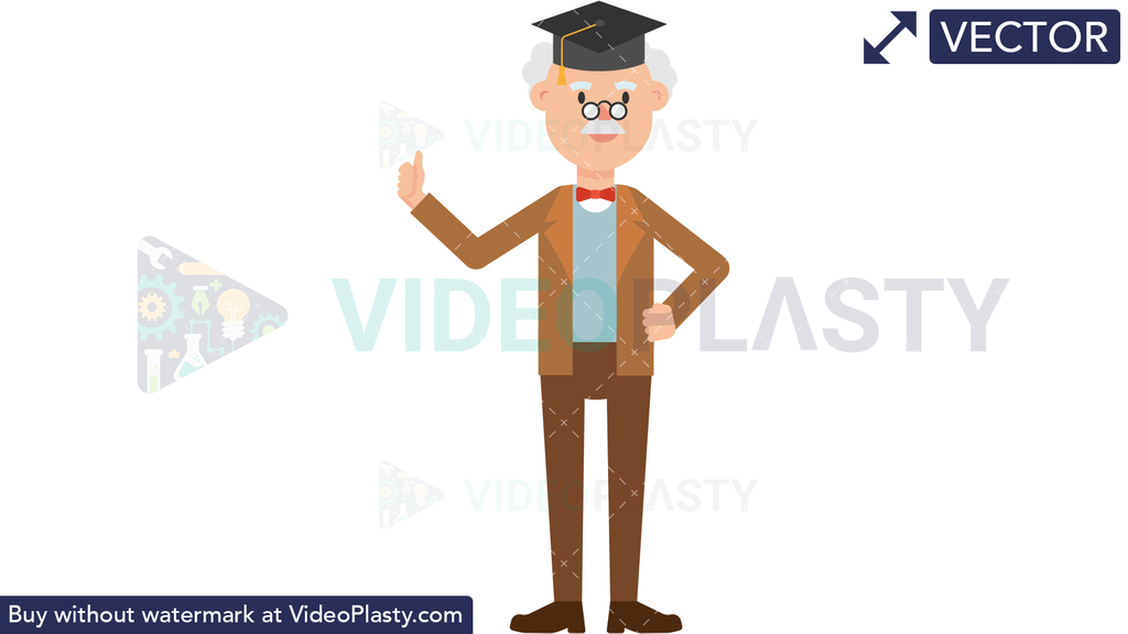 Professor Wearing a Graduation Hat [Vector Image Clipart] | VideoPlasty