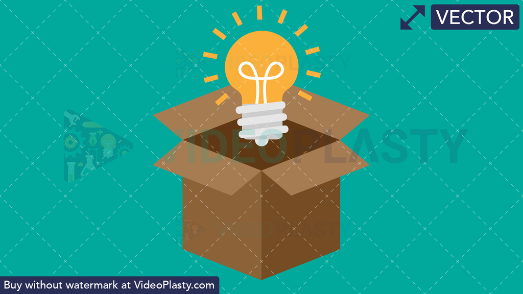 Think Outside the Box Flat Icon [Vector Image Clipart] | VideoPlasty